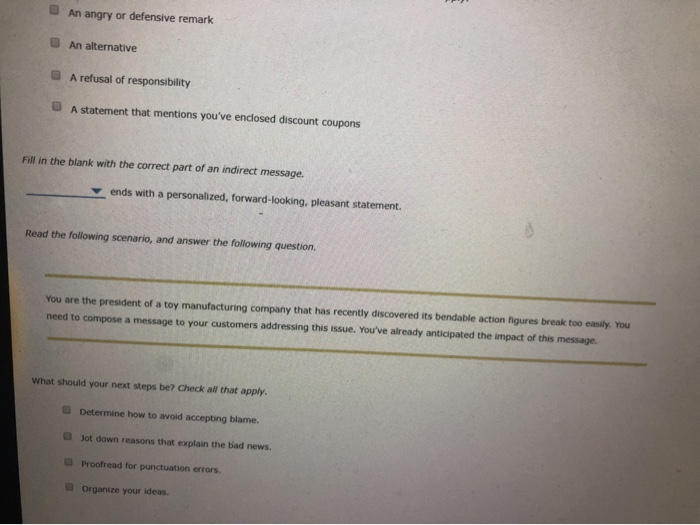 Use the indirect pattern when you need to soften or | Chegg.com