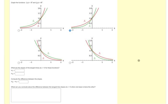 Solved Graph the functions f1(x)=2x and f2(x)=4x m1= ω2∗ | Chegg.com