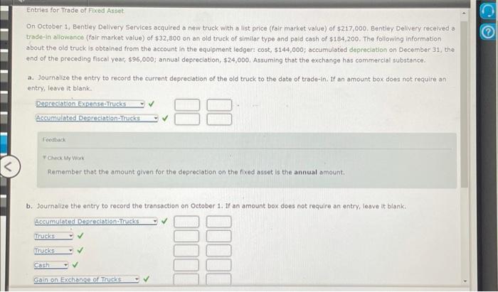 Solved On October 1, Bentley Delivery Services acquired a | Chegg.com