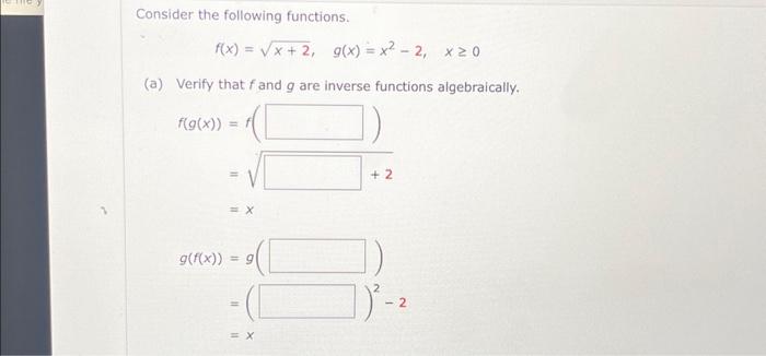 Solved Consider the following functions. | Chegg.com