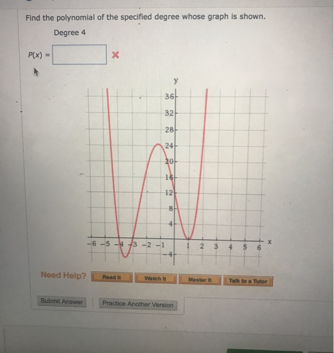 Solved Find the polynomial of the specified degree whose | Chegg.com