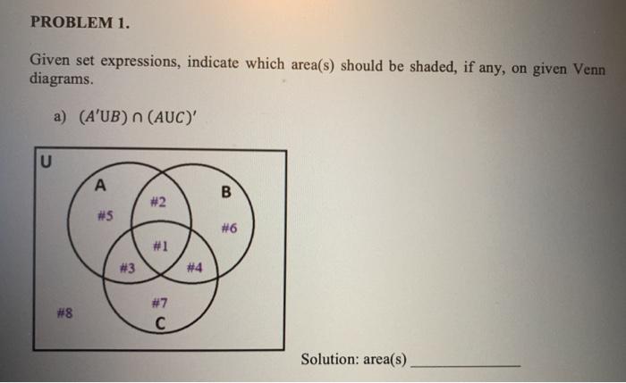 Solved PROBLEM 1. Given set expressions, indicate which | Chegg.com Solved PROBLEM 1. Given set expressions, indicate which | Chegg.com