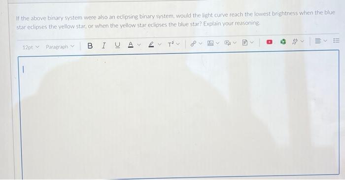 Solved If the above binary system were also an eclipsing | Chegg.com
