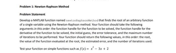 Solved Problem 1 Newton Raphson Method Problem Statement 