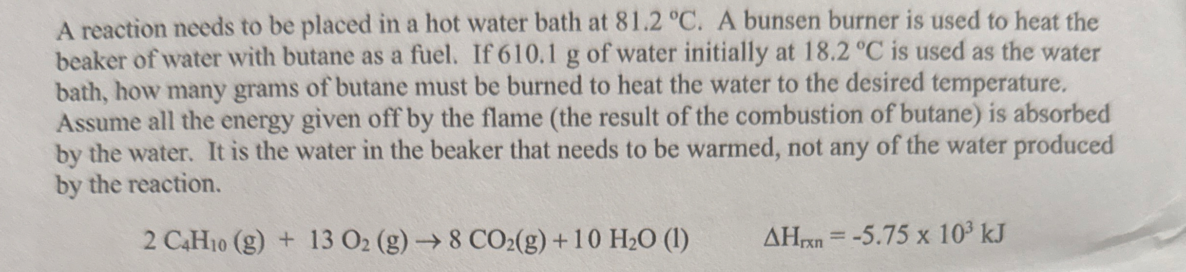 Solved A reaction needs to be placed in a hot water bath at | Chegg.com