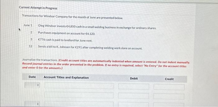 Solved Transactions for Windsor Company for the month of | Chegg.com