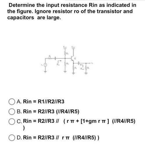 Solved Determine the input resistance Rin as indicated in | Chegg.com