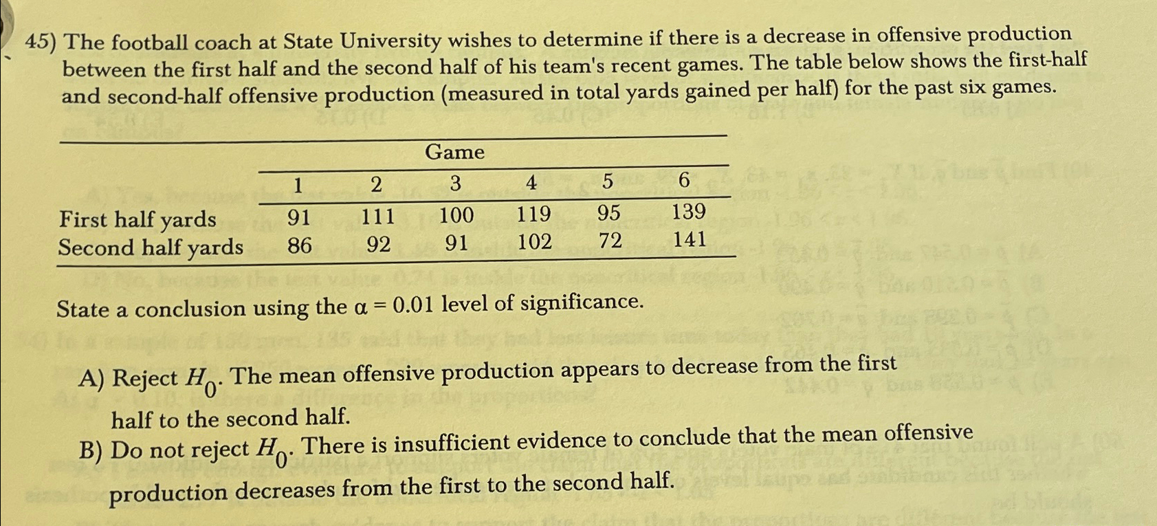 Solved The football coach at State University wishes to | Chegg.com