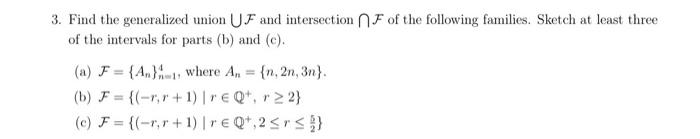 Solved 3. Find the generalized union UF and intersection of | Chegg.com