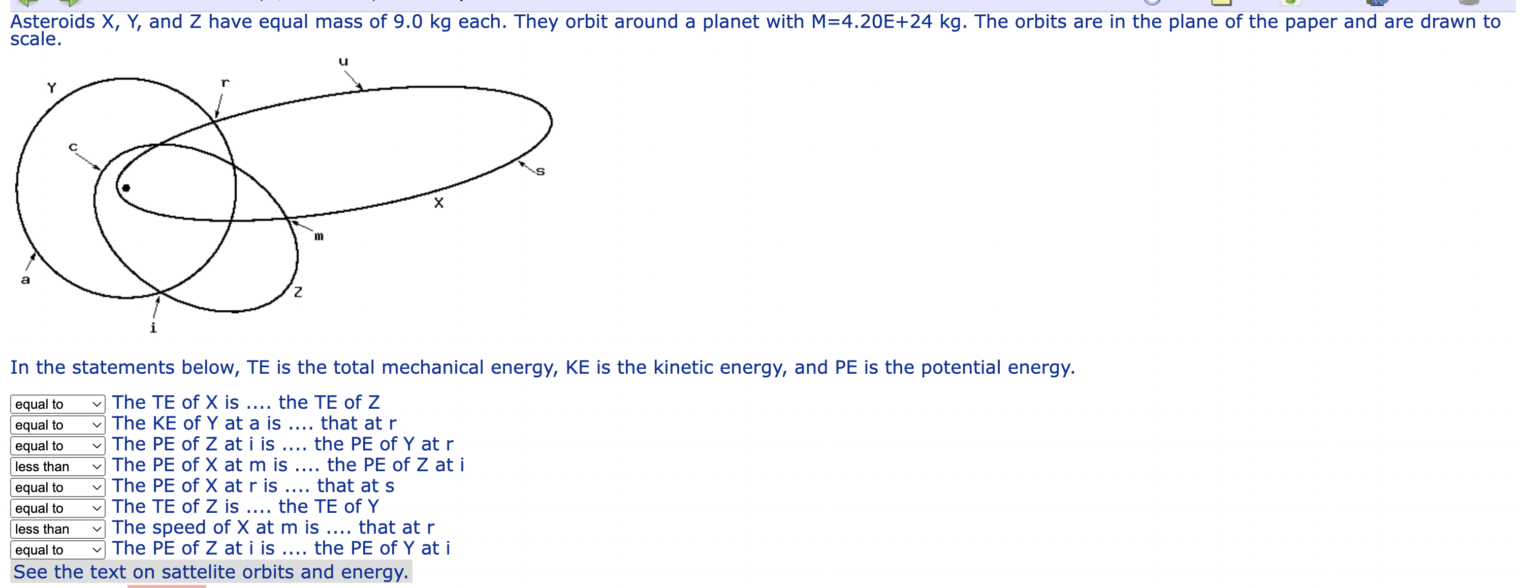 Solved Asteroids \( \mathrm{X}, \mathrm{Y} \), ﻿and Z have | Chegg.com