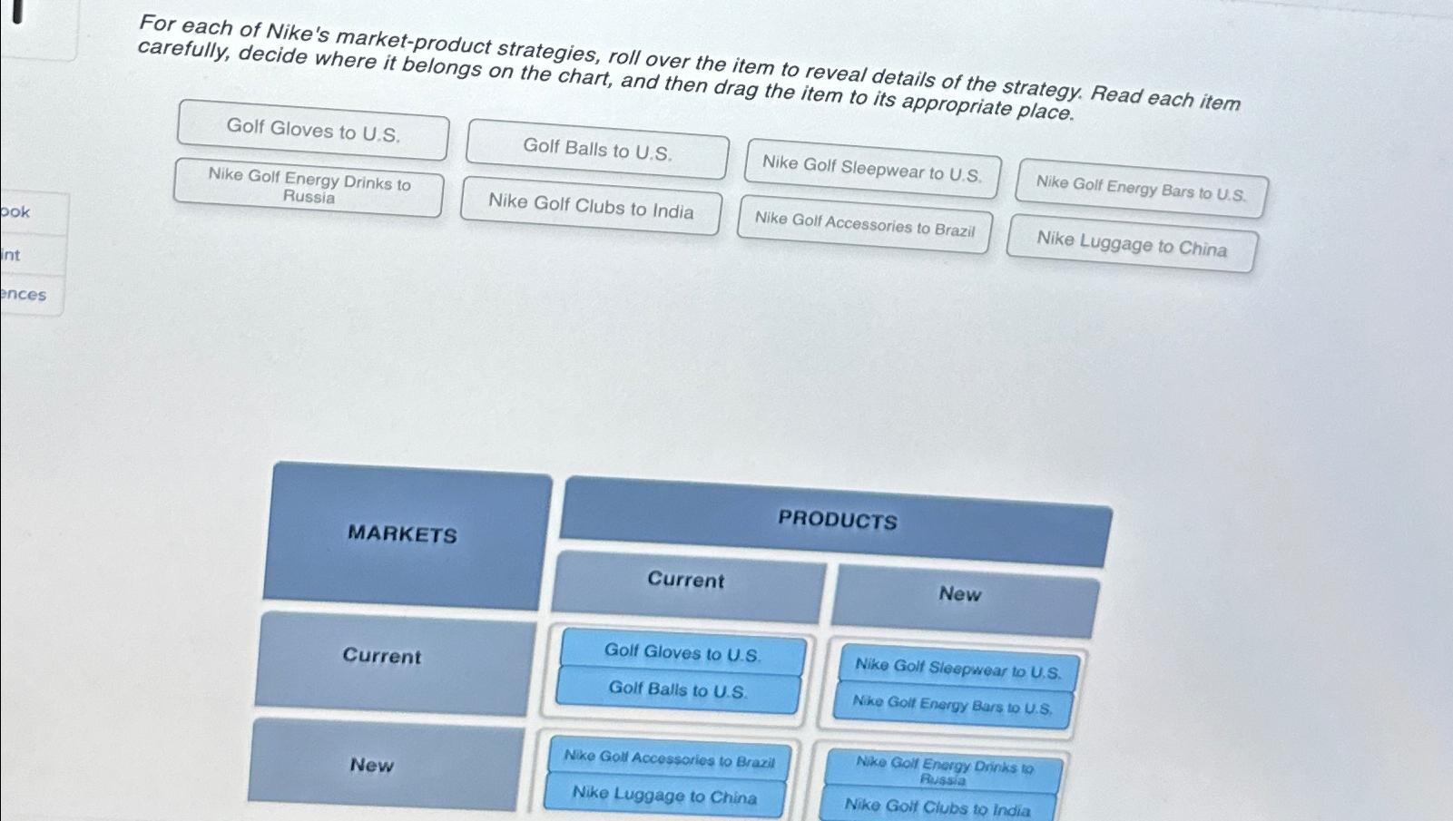 Solved For each of Nike's market-product strategies, roll | Chegg.com