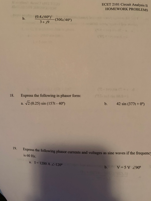 Solved 12. ECET 2101 Circuit Analysis II HOMEWORK PROBLEMS | Chegg.com