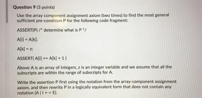 Solved Question 9 3 Points Use The Array Component 1696