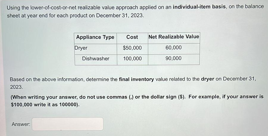 Solved Using the lower-of-cost-or-net realizable value | Chegg.com