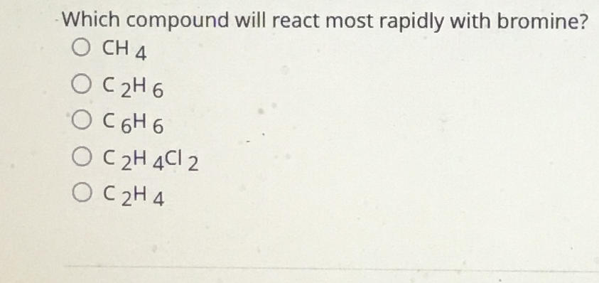 Solved Which compound will react most rapidly with | Chegg.com