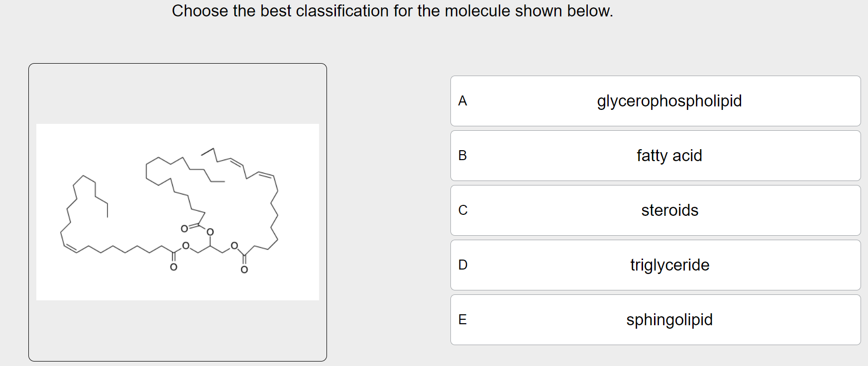 Solved Choose the best classification for the molecule shown | Chegg.com