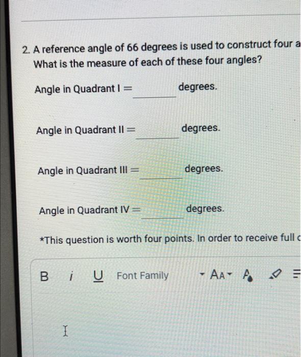 Solved A reference angle of 66° is used to construct four | Chegg.com