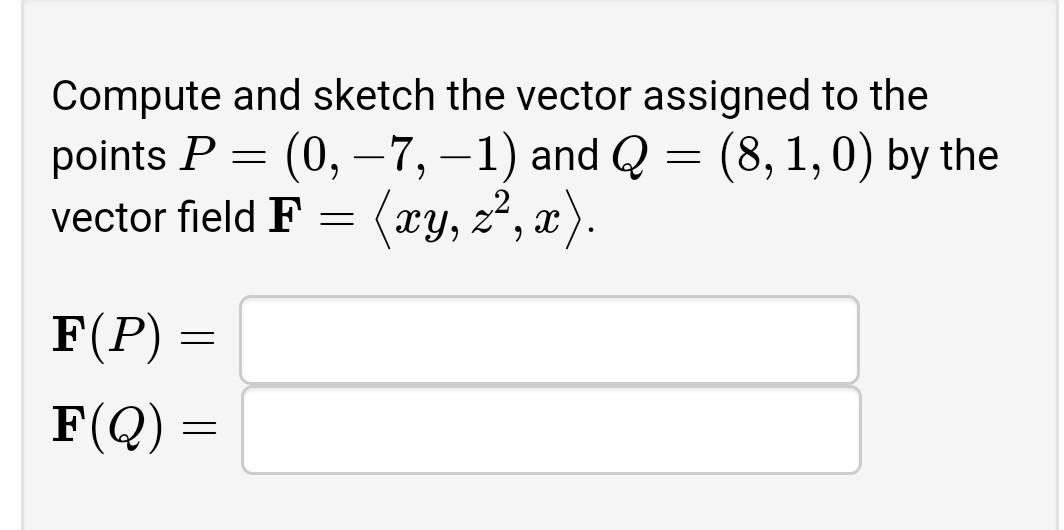 Solved Compute and sketch the vector assigned to the points | Chegg.com