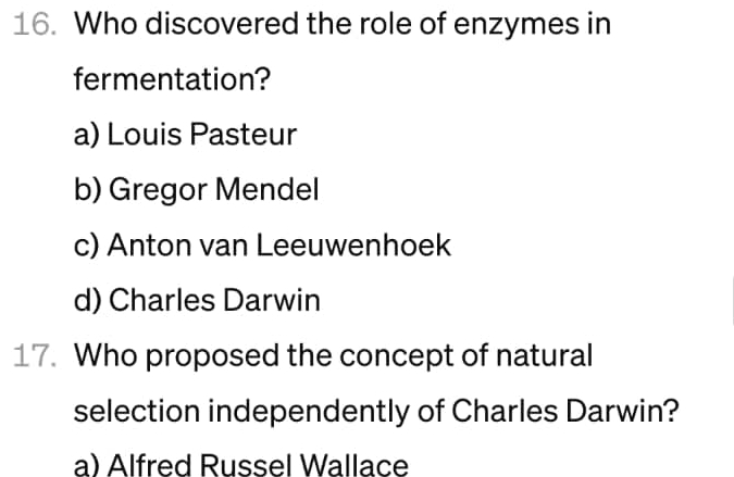 Solved Biology: Who discovered the role of enzymes in | Chegg.com