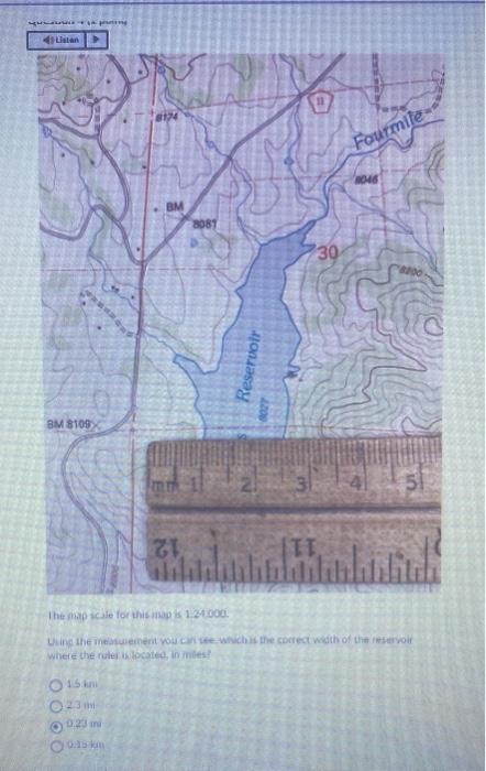 The map scale for this insp is 1:24,000. Uoing the | Chegg.com