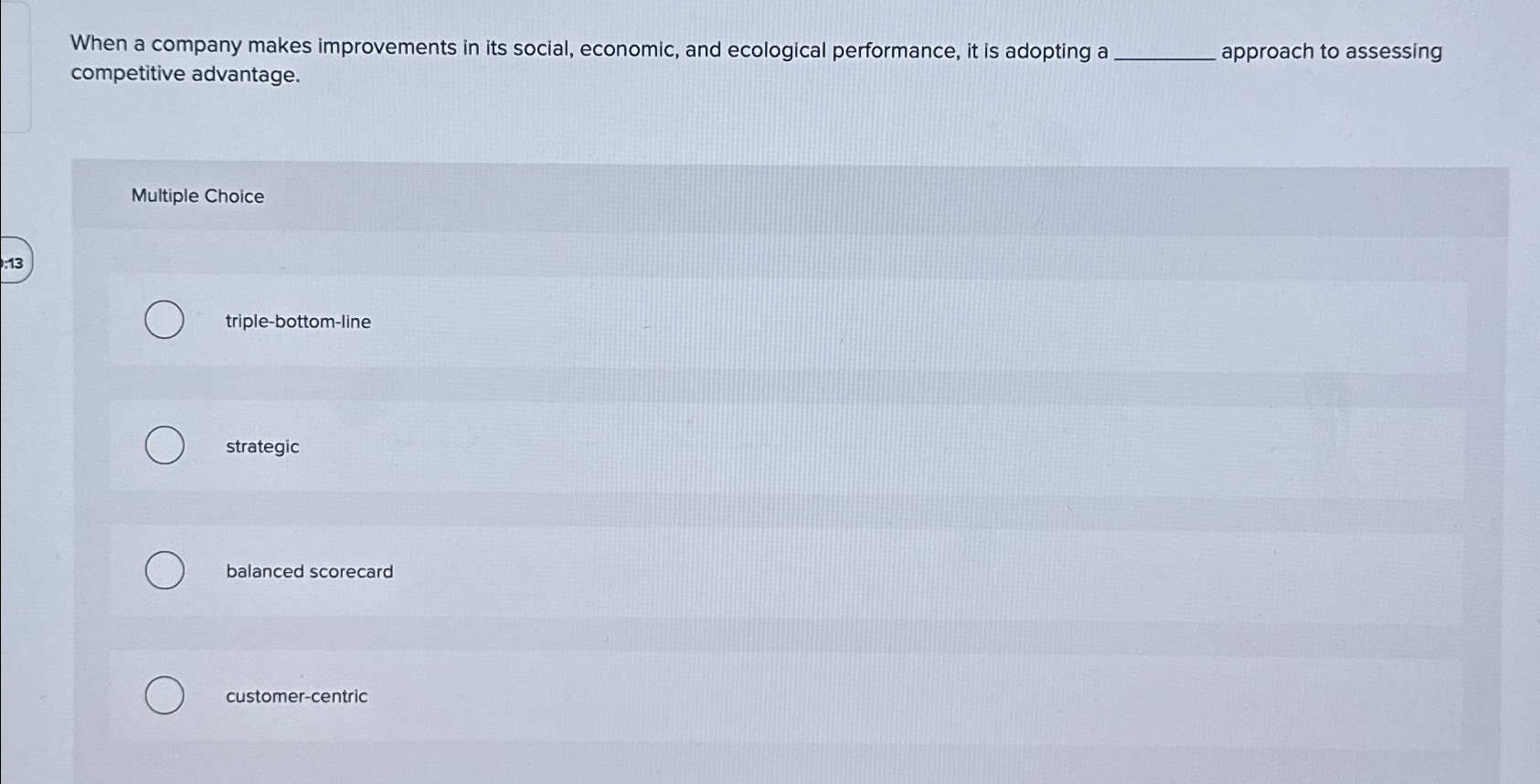 Solved When a company makes improvements in its social, | Chegg.com