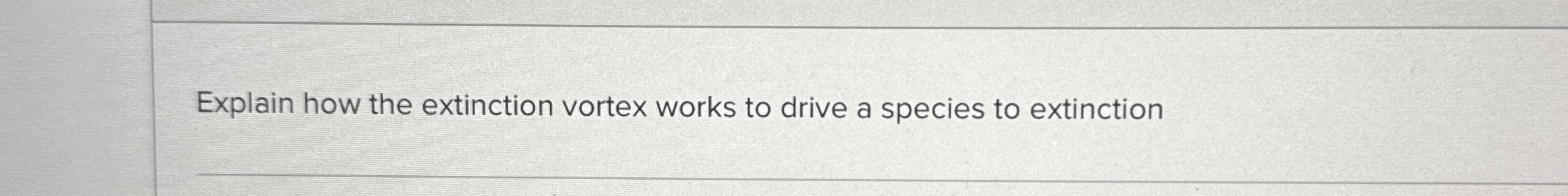 Solved Explain how the extinction vortex works to drive a | Chegg.com