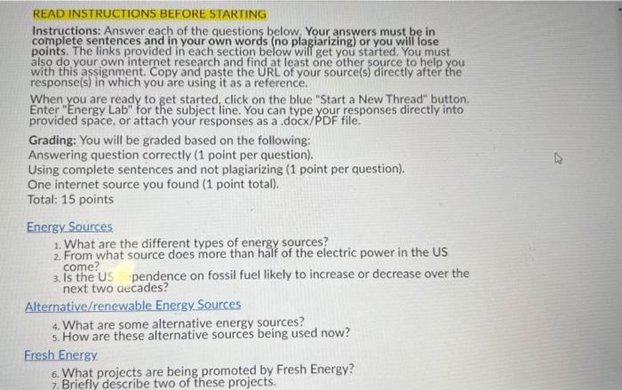 READ INSTRUCTIONS BEFORE STARTING Instructions: | Chegg.com