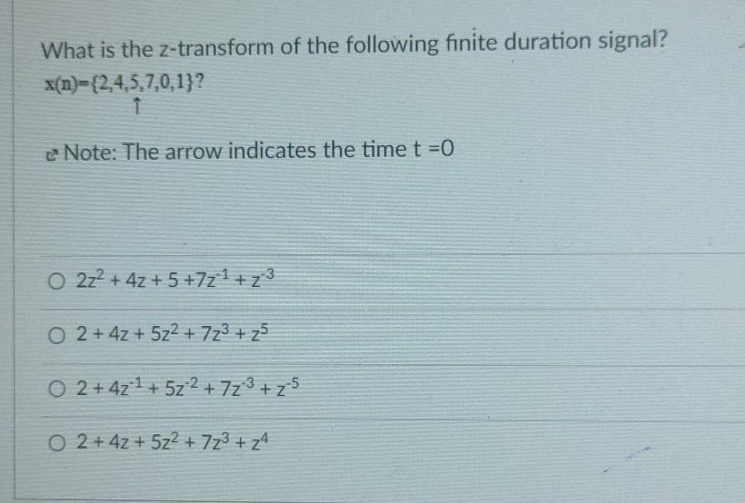 Solved What is the z-transform of the following finite | Chegg.com
