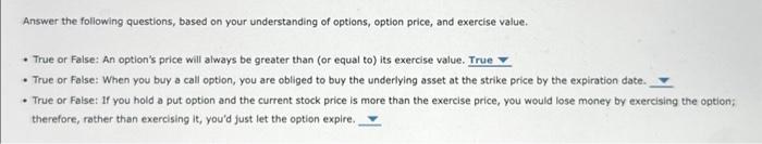 Solved 2. Exercise value and option price The value derived | Chegg.com
