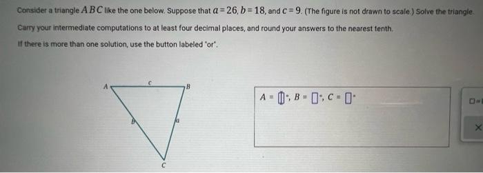 Solved Consider a triangle ABC like the one below. Suppose | Chegg.com