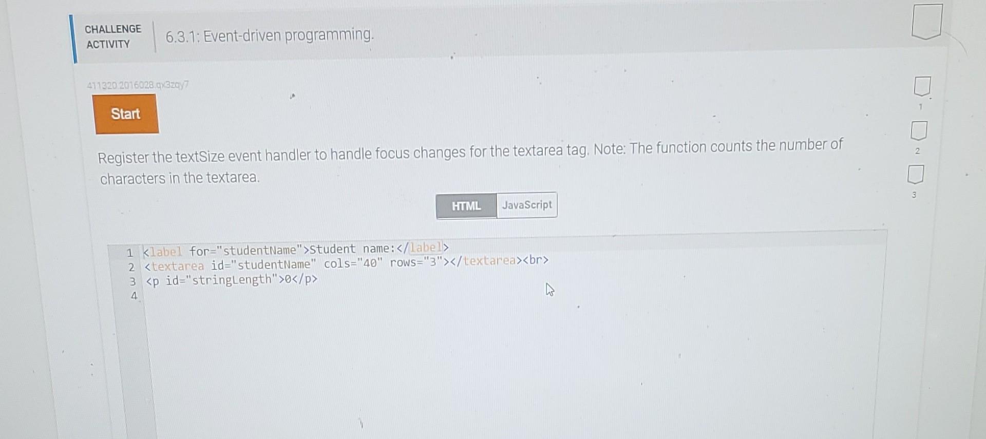 Solved register the textile event handler to handle focus | Chegg.com