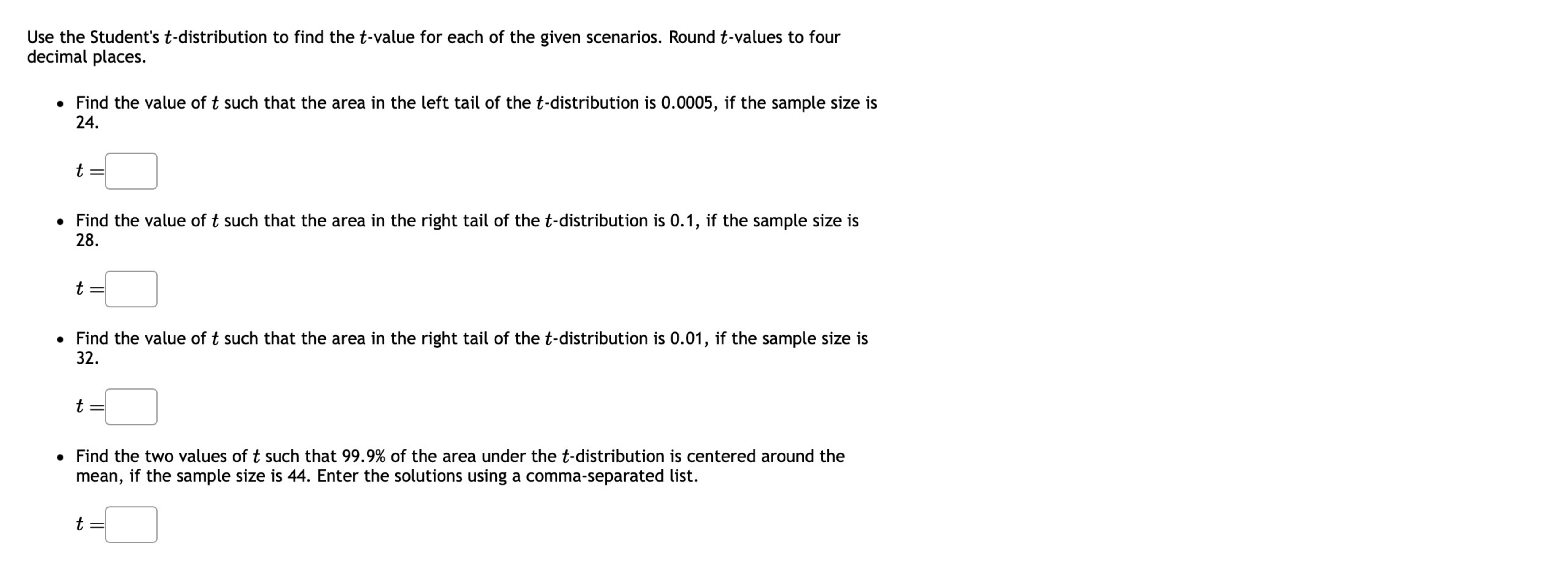 Solved Use the Student's t-distribution to find the t-value | Chegg.com