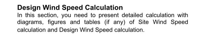 Solved Design Wind Speed Calculations . The Data is Given | Chegg.com