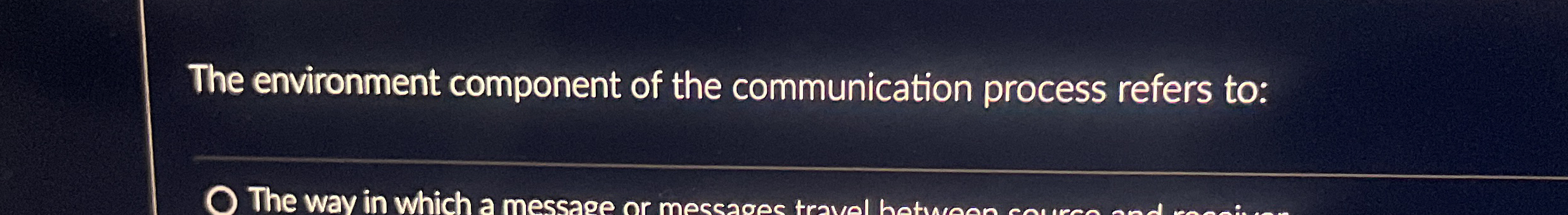 Solved The environment component of the communication | Chegg.com