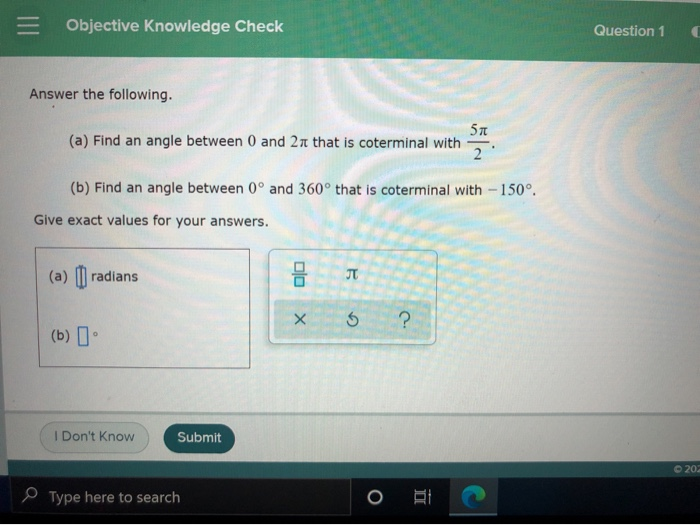 Solved = Objective Knowledge Check Question 1 Answer the | Chegg.com