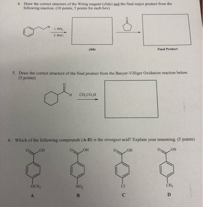 Solved 4. Draw the correct structure of the Wittig reagent | Chegg.com