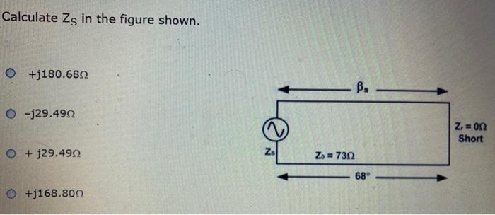 Solved Calculate Zs in the figure shown. Ο +j180.68Ω B, | Chegg.com