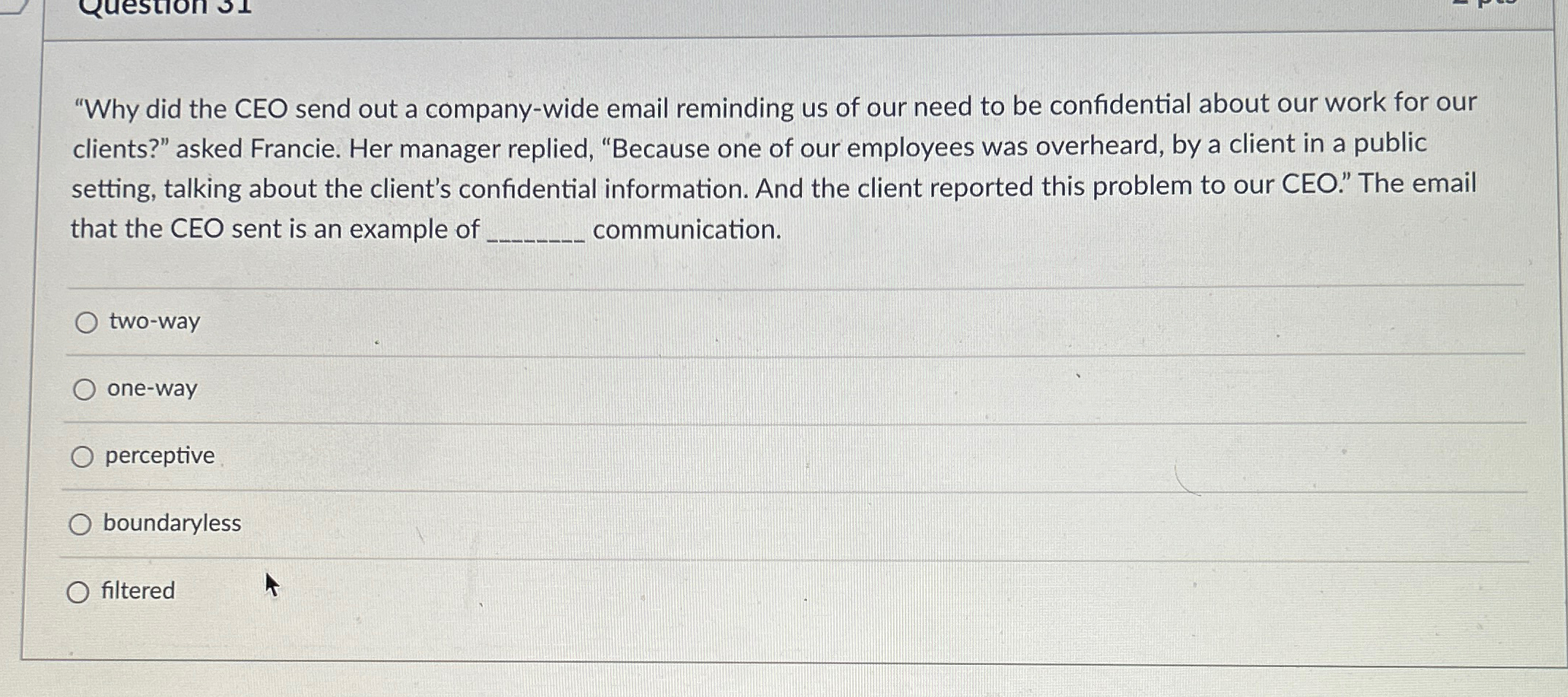 Solved "Why did the CEO send out a company-wide email | Chegg.com