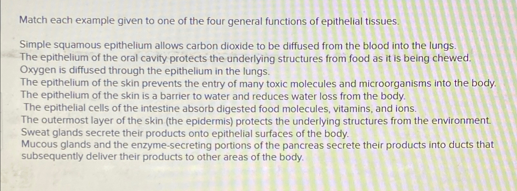 Solved Match each example given to one of the four general | Chegg.com