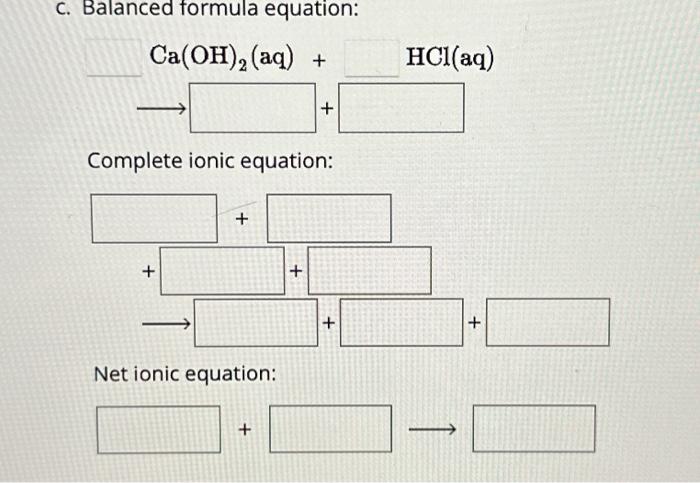 a. Balanced formula equation: Complete ionic | Chegg.com