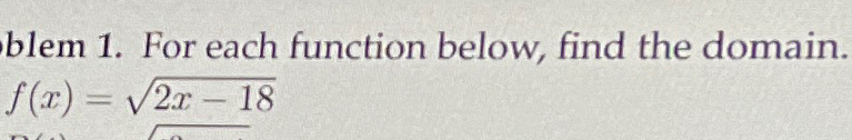 Solved blem 1. ﻿For each function below, find the | Chegg.com