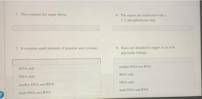 Solved DNA and RNA are structurally similar in some ways but | Chegg.com