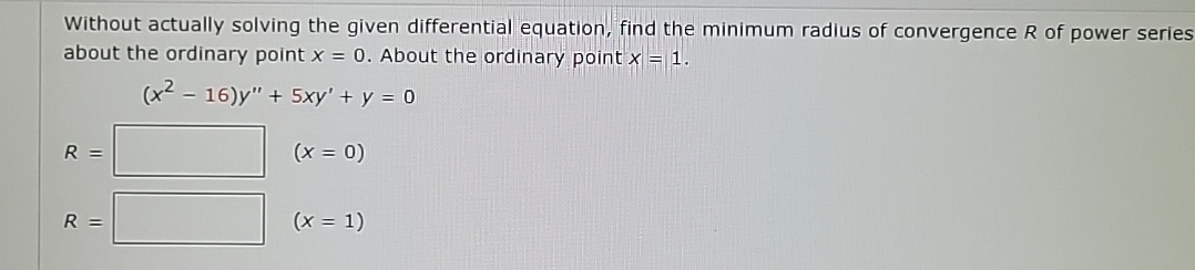 Solved Without actually solving the given differential | Chegg.com