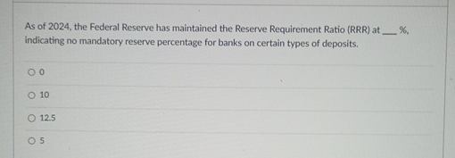 Solved As of 2024, ﻿the Federal Reserve has maintained the | Chegg.com