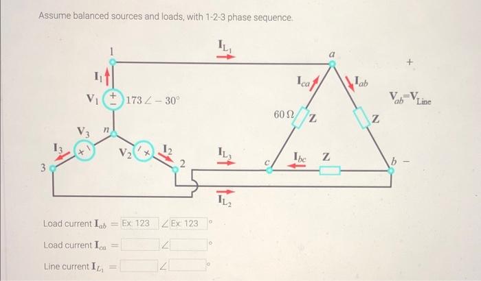 Solved Assume balanced sources and loads, with 1−2−3 phase | Chegg.com