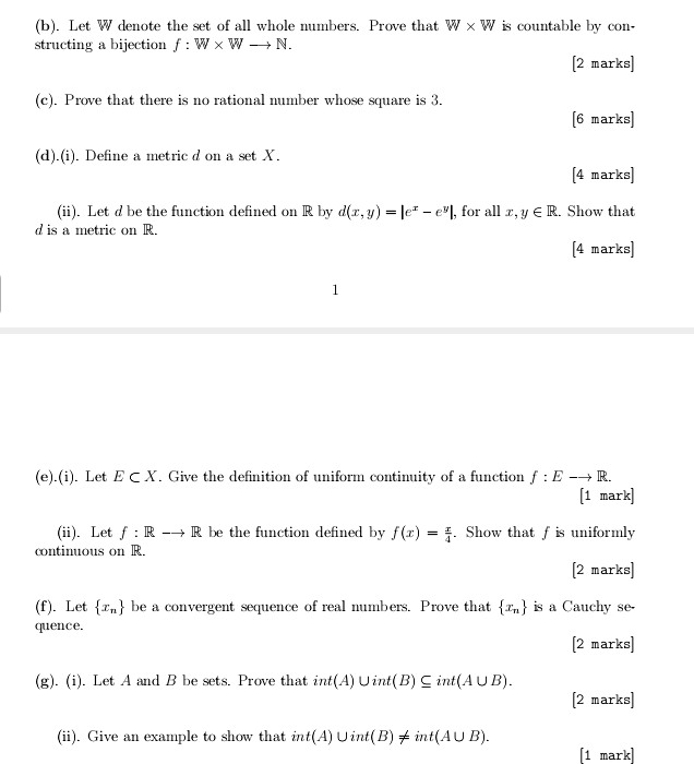 Solved (b). Let W denote the set of all whole numbers. Prove | Chegg.com