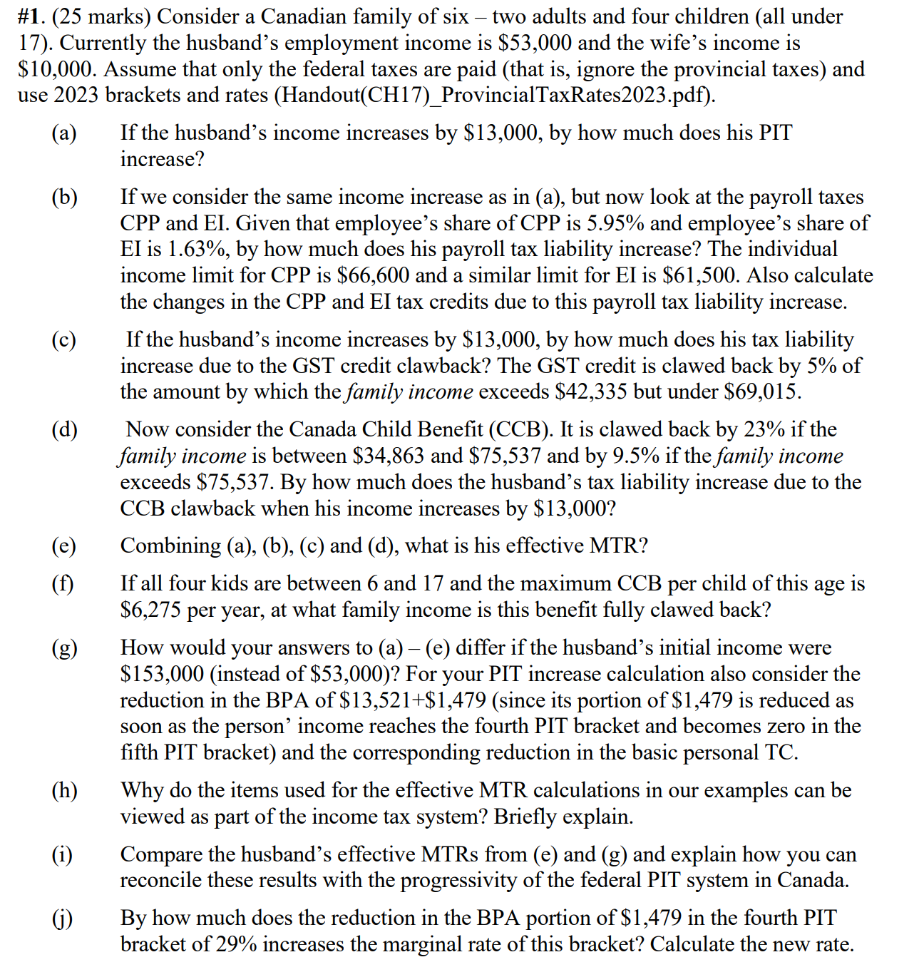 Please answer at least up to f with full calculations | Chegg.com