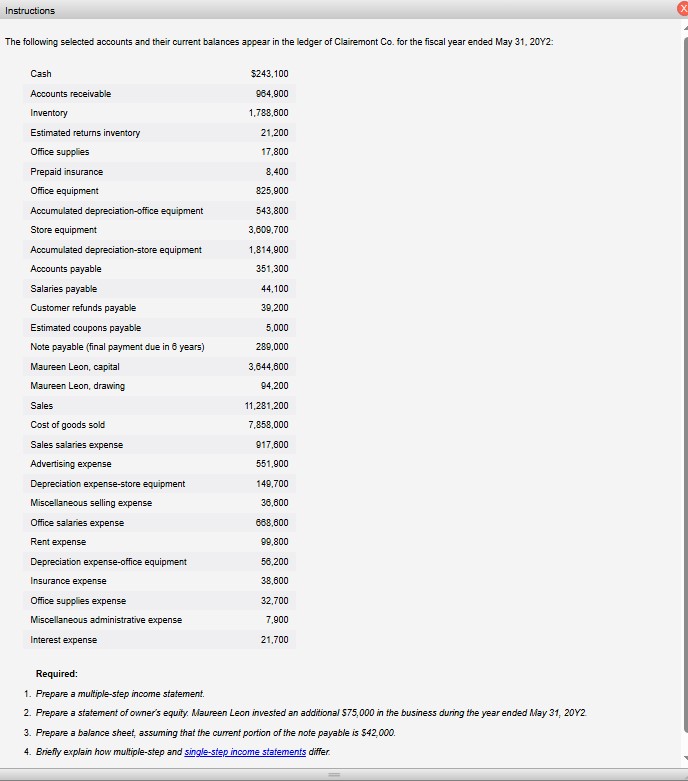 Solved The following selected accounts and their current | Chegg.com