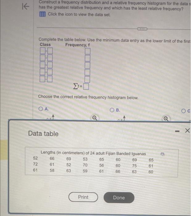 Solved Construct a frequency distribution and a relative | Chegg.com