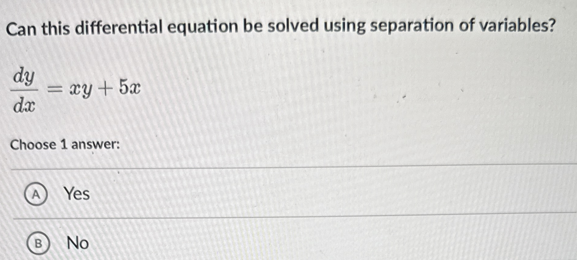 Solved Can this differential equation be solved using | Chegg.com